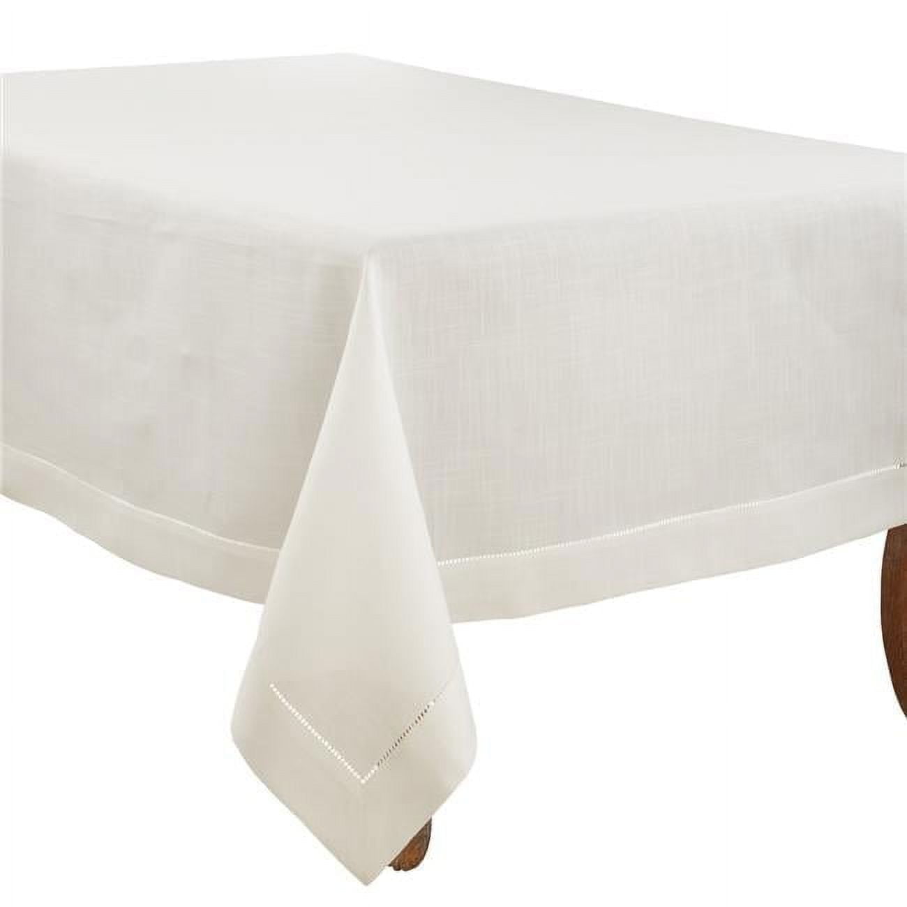 70 x 160 in. Hemstitched Border Tablecloth, Ivory - Walmart.com