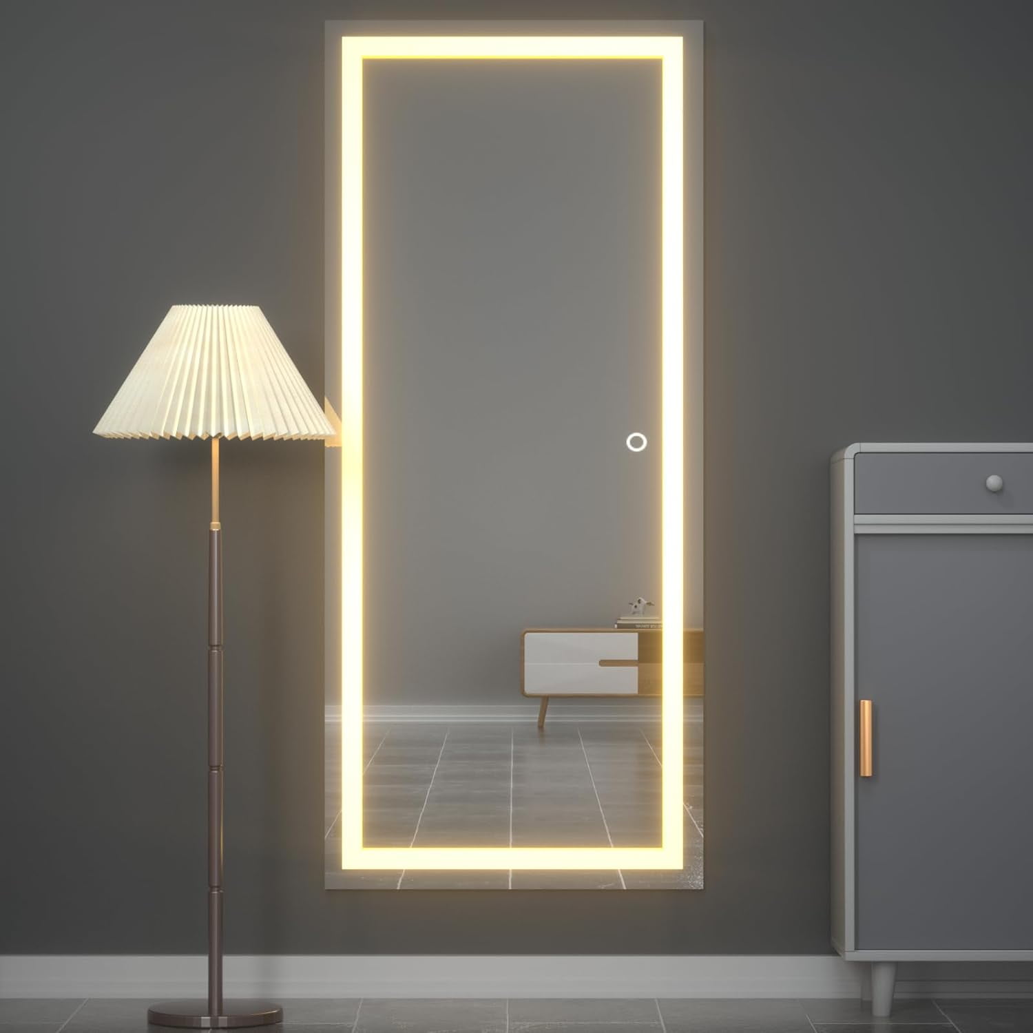 70"x 24" Full Body Mirror with Lights,LED Full Length Mirror with ...