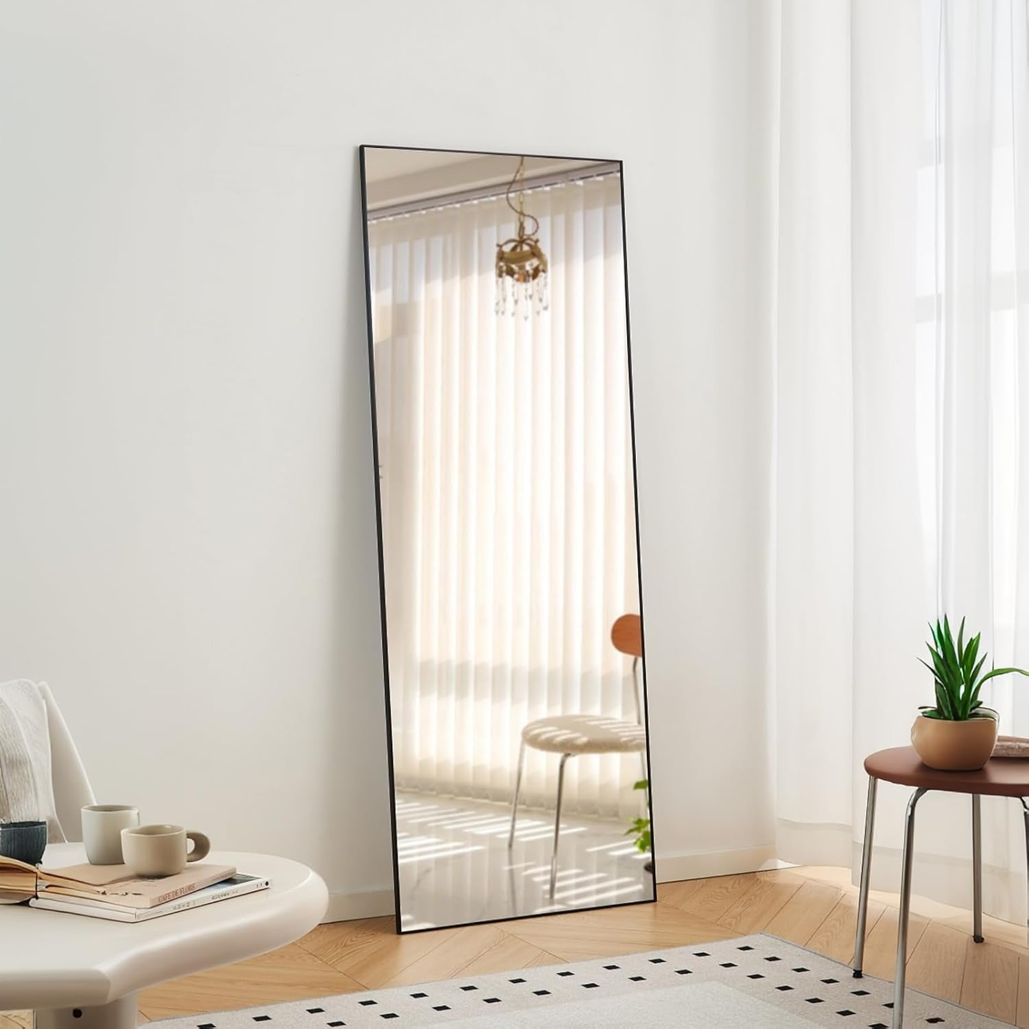 70" x 31" Large Full Body Mirror with Aluminum Frame, Leaning or Wall ...