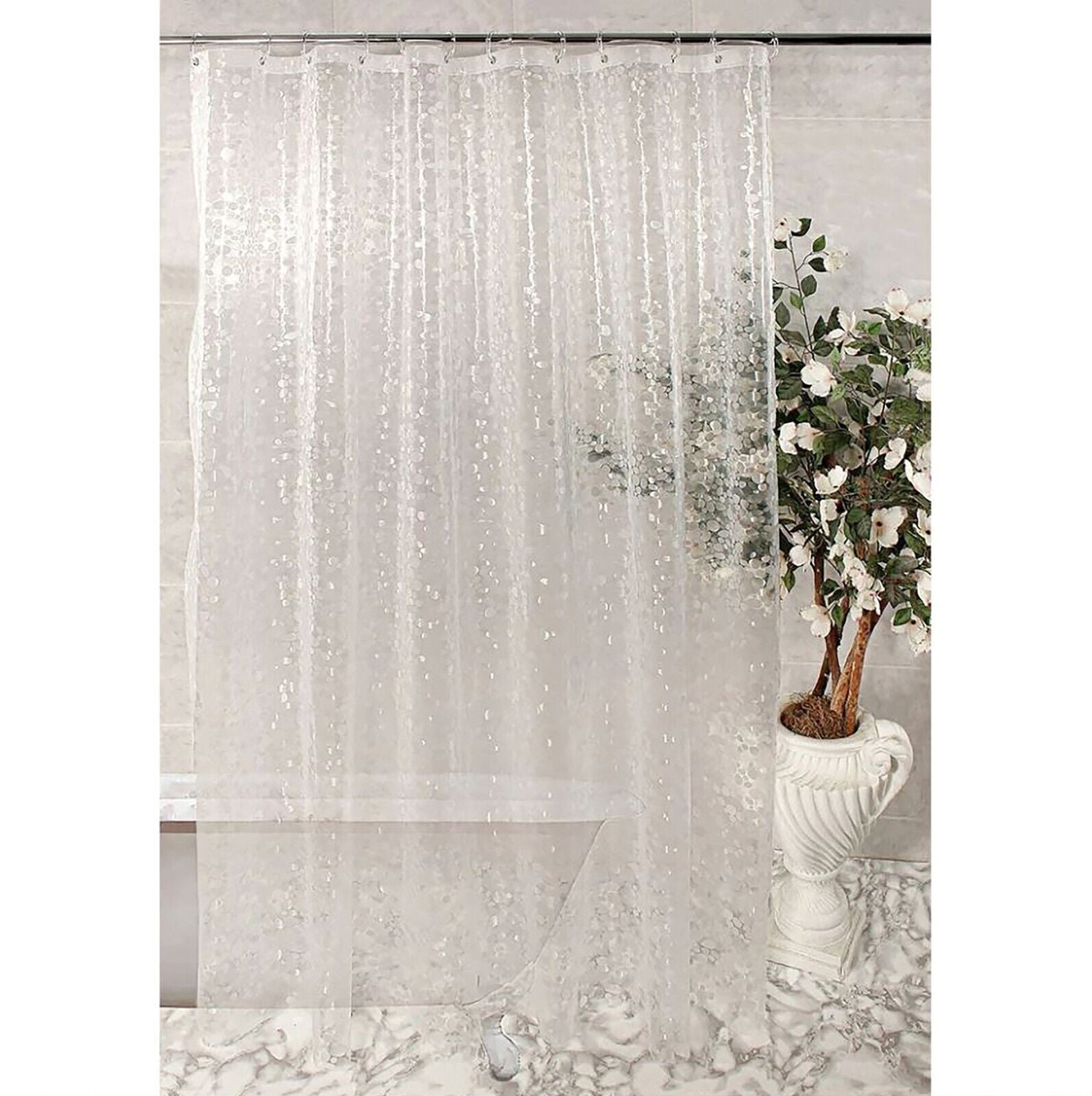 70" x 72" Clear Transparent Stone Pebble PVC Shower Curtain Liner ...