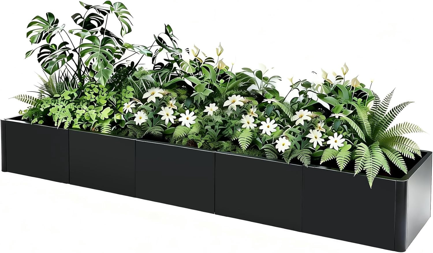 70"x20" Extra Long Rectangular Metal Planter with Rounded Corners ...