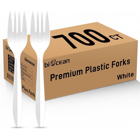 700 Count Disposable Plastic Forks White Plastic Silverware Forks Bulk ...
