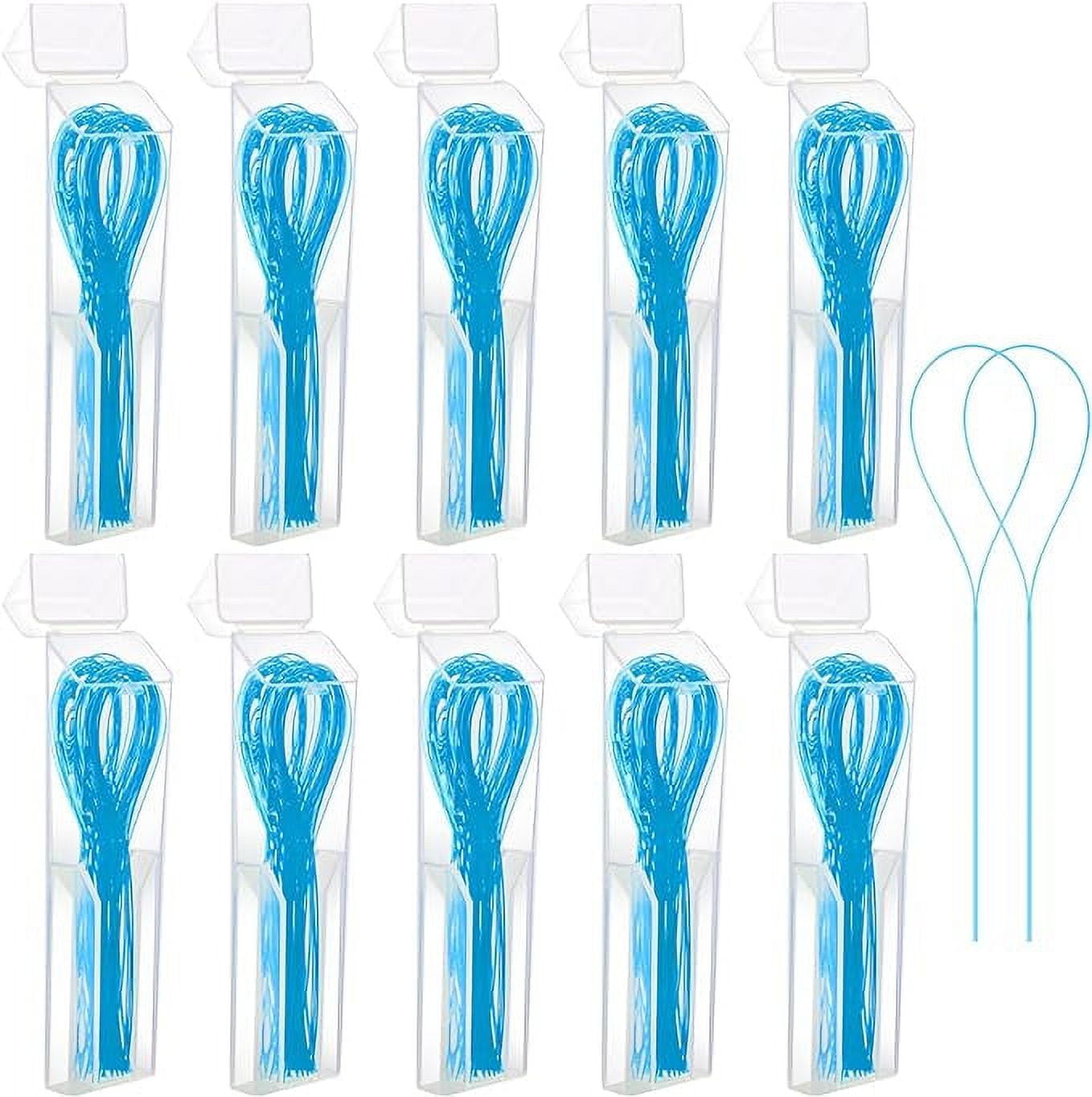 700 Count Floss Threader for Bridges, Dental Floss Threaders Blue Floss ...