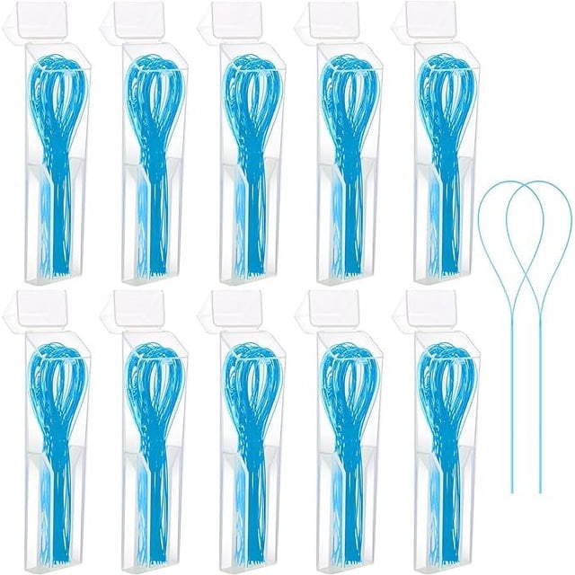 700 Count Floss Threader for Bridges, Dental Floss Threaders Blue Floss ...
