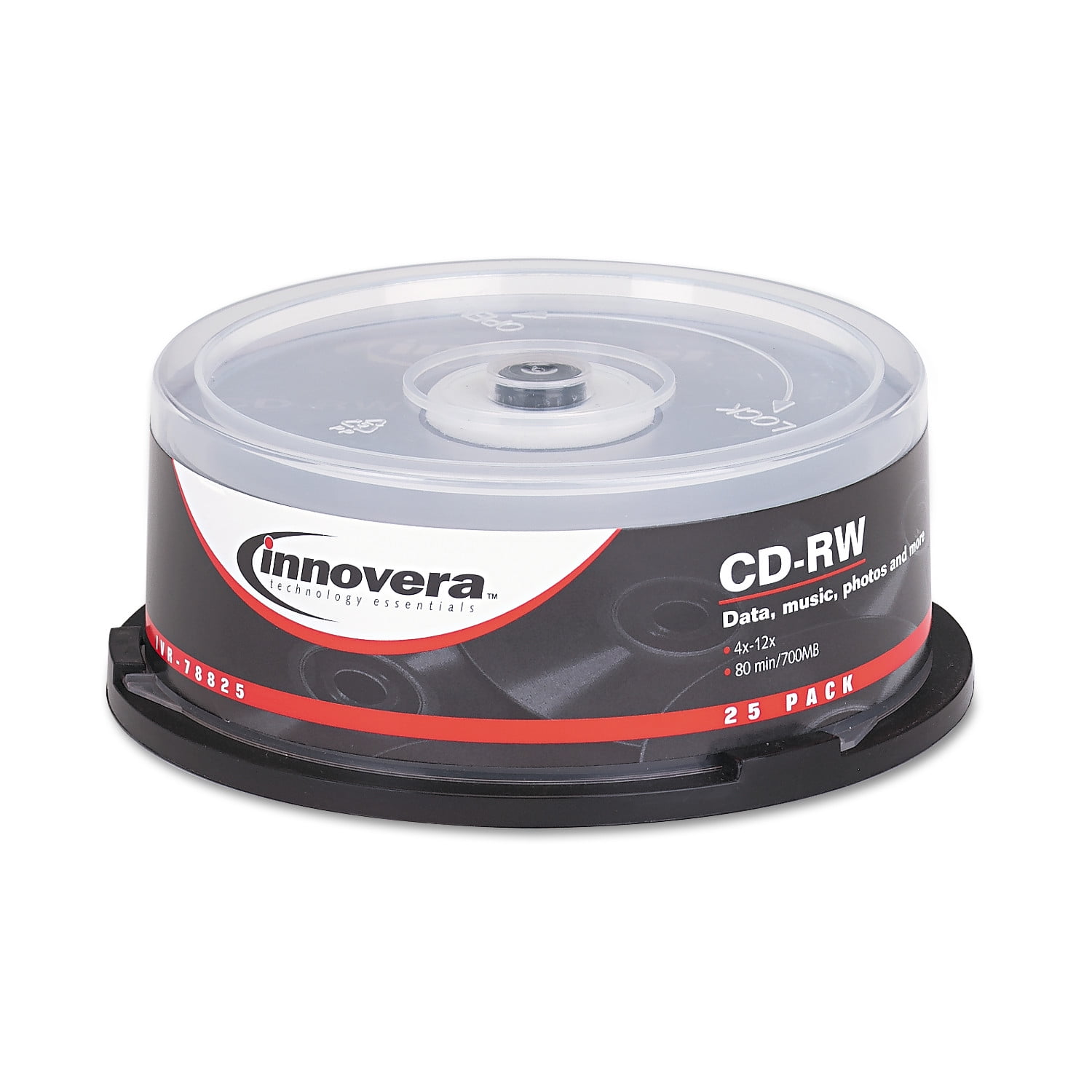 CD-RW Discs, 700MB/80min, 12x, Spindle, Silver, 25/Pack - Walmart.com