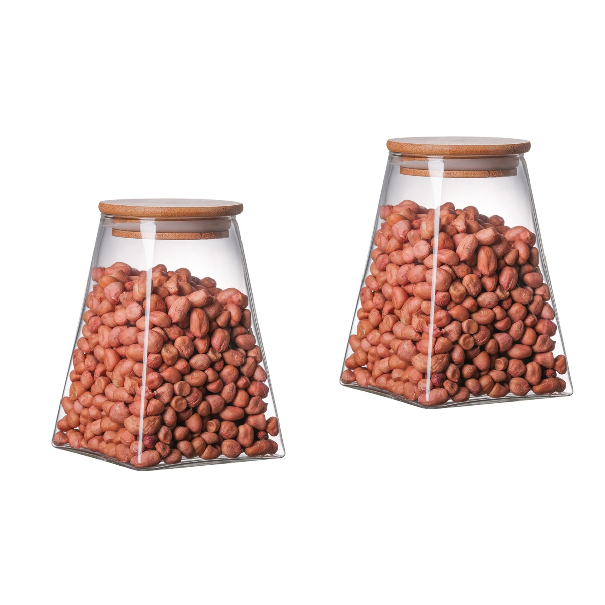 700 ML Tea Storage Containers Airtight Cereal Food Wooden - Walmart.com