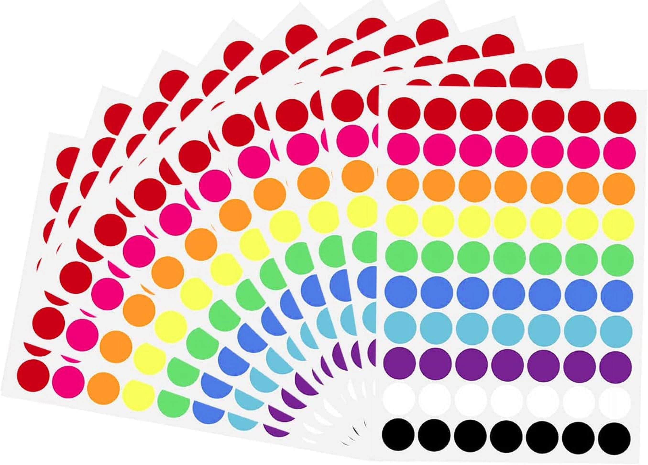 700 PCS Dot Stickers 3/4 Inch Color Coding Labels Round Colored Dot ...