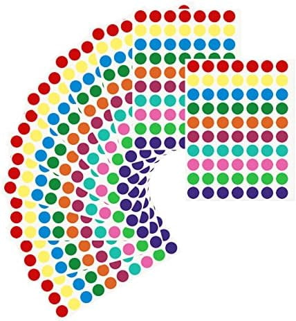 700 PCS Dot Stickers, Circle Stickers Assorted Colors Coding Labels, 3/ ...