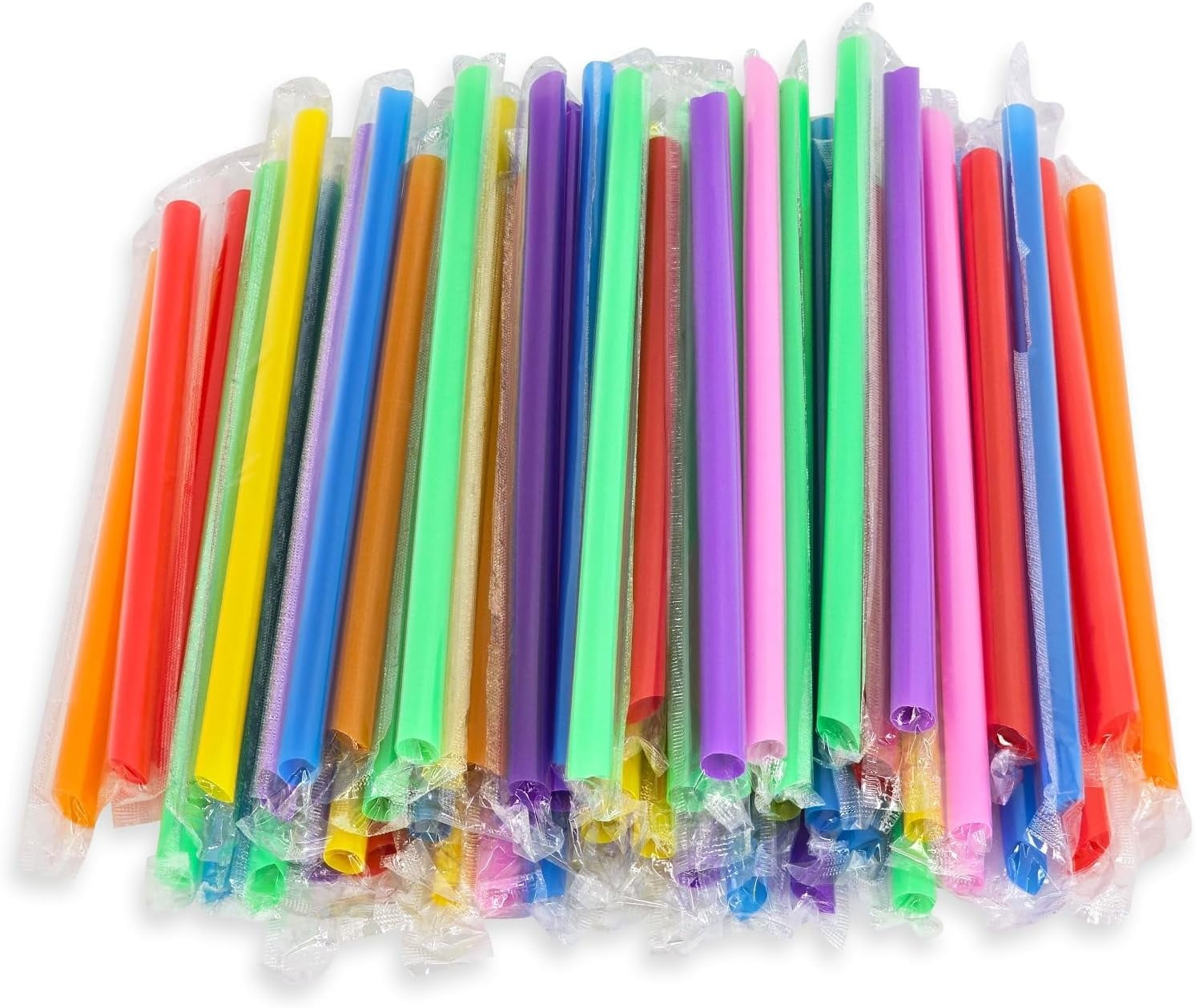 700 Pcs Multi Colors Jumbo Smoothie Straw Disposable Milkshake Straws ...