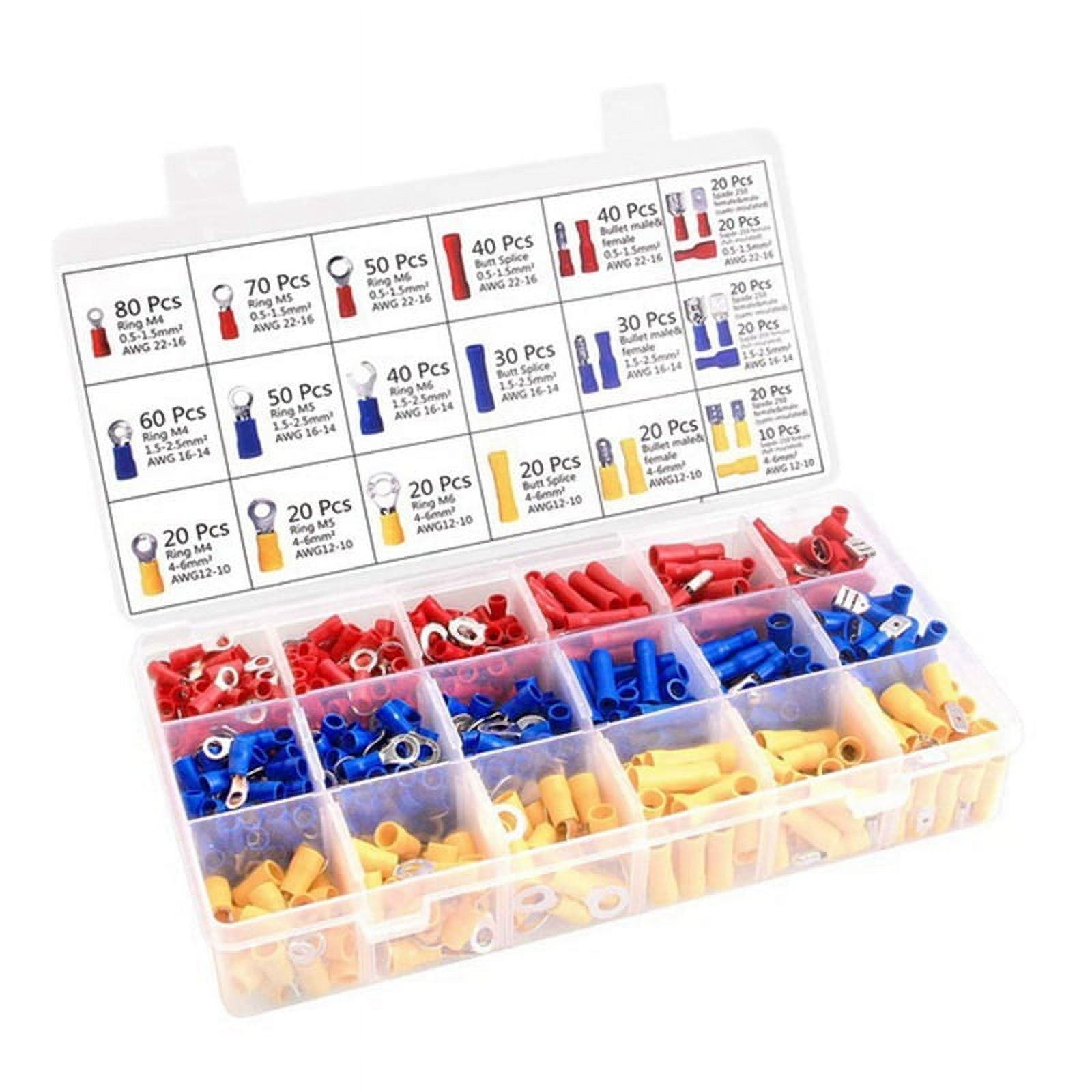 700 Pieces Cable Lugs Set, Blade Receptacles, Round Connectors ...
