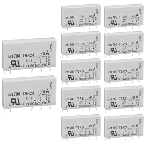 700-TBR24 Relay (Pack of 12) - 6A 250VAC 24VDC 5Pins Power Relay for ...