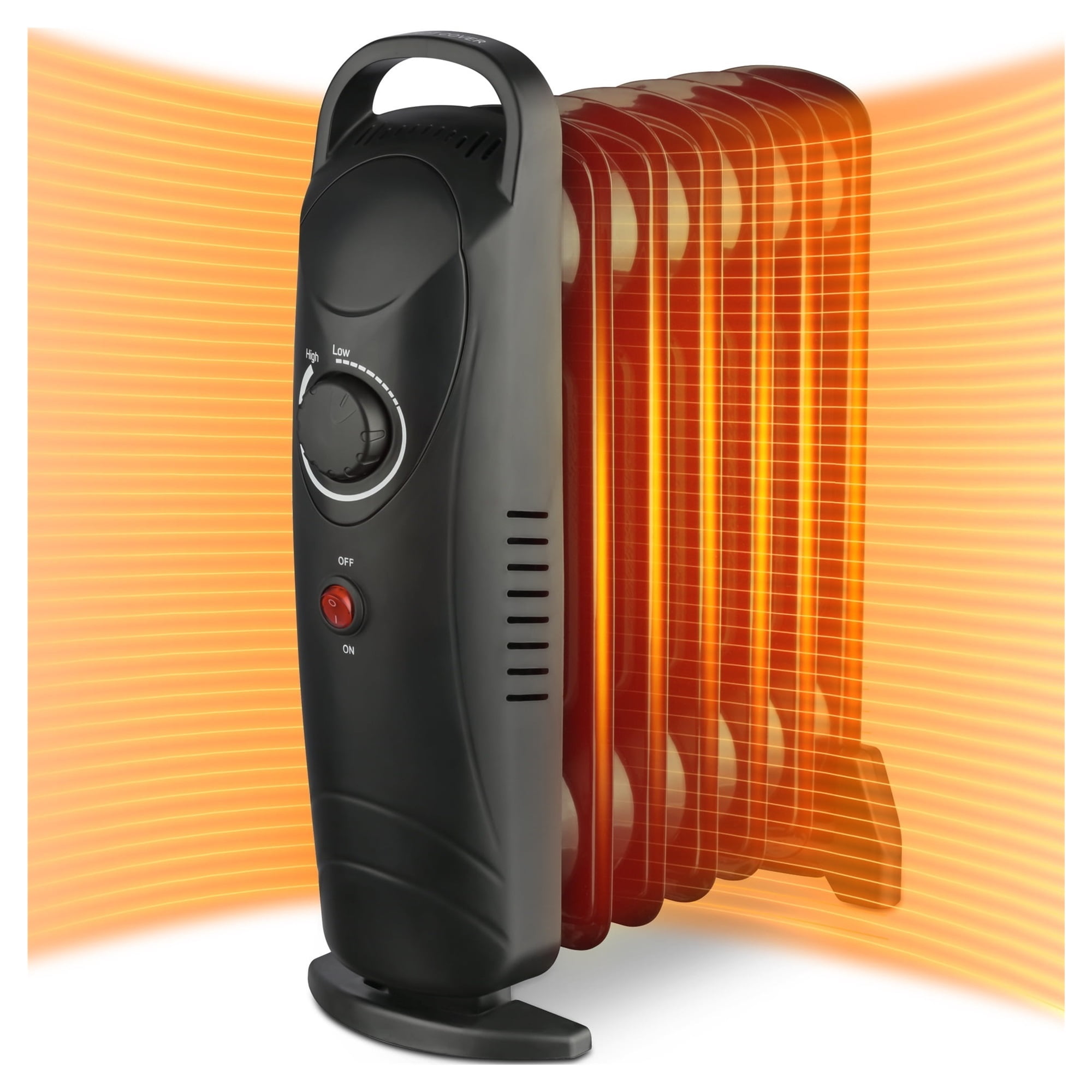 700-Watt Oil Filled Electric Space Heater, Black Finish, 12-inch ...