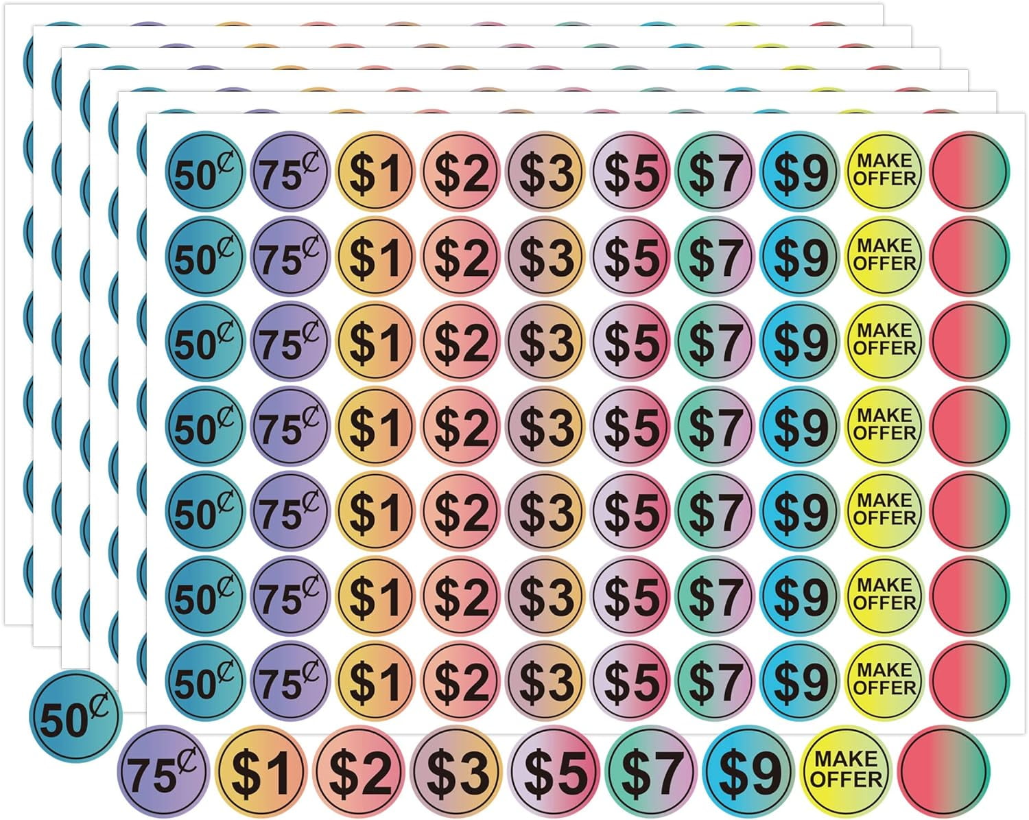 700 pcs Yard Garage Sale Price Stickers Pre-Priced Pricing Labels ...