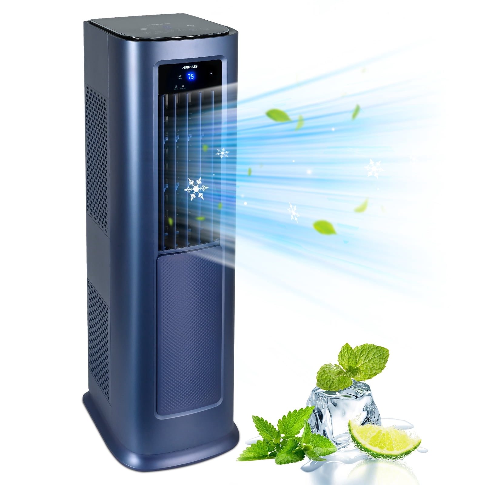 7000-BTU Blue Portable Air Conditioners with Remote Control,4-in-1 Free ...