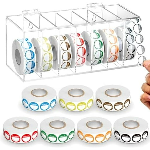 7000 Pcs Removable Day of The Week Labels and Acrylic Label Dispenser ...