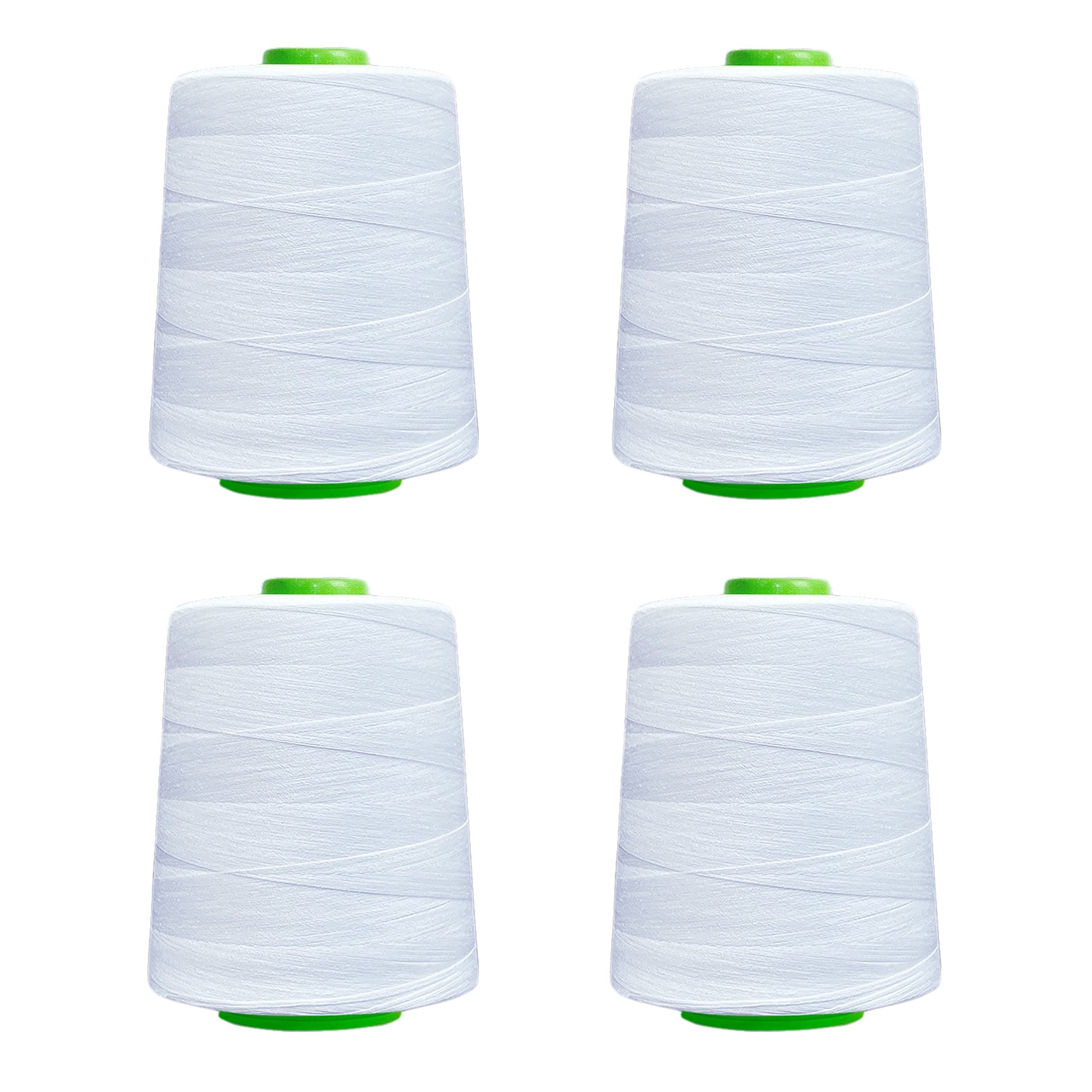 7000 YDs Cones 4 Pack All Purpose White Sewing Thread for Serger, 40S/2 ...