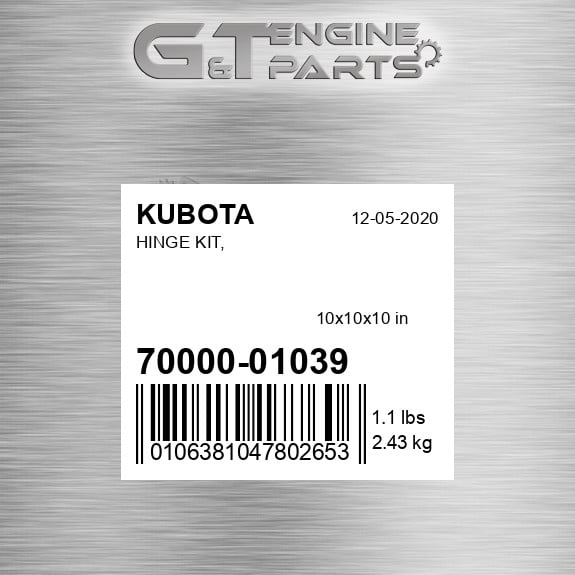 70000-01039 HINGE KIT, fits KUBOTA (New OEM) - Walmart.com