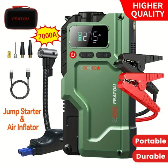 7000A/5000A Portable Car Jump Starter with 150PSI Digital Air ...