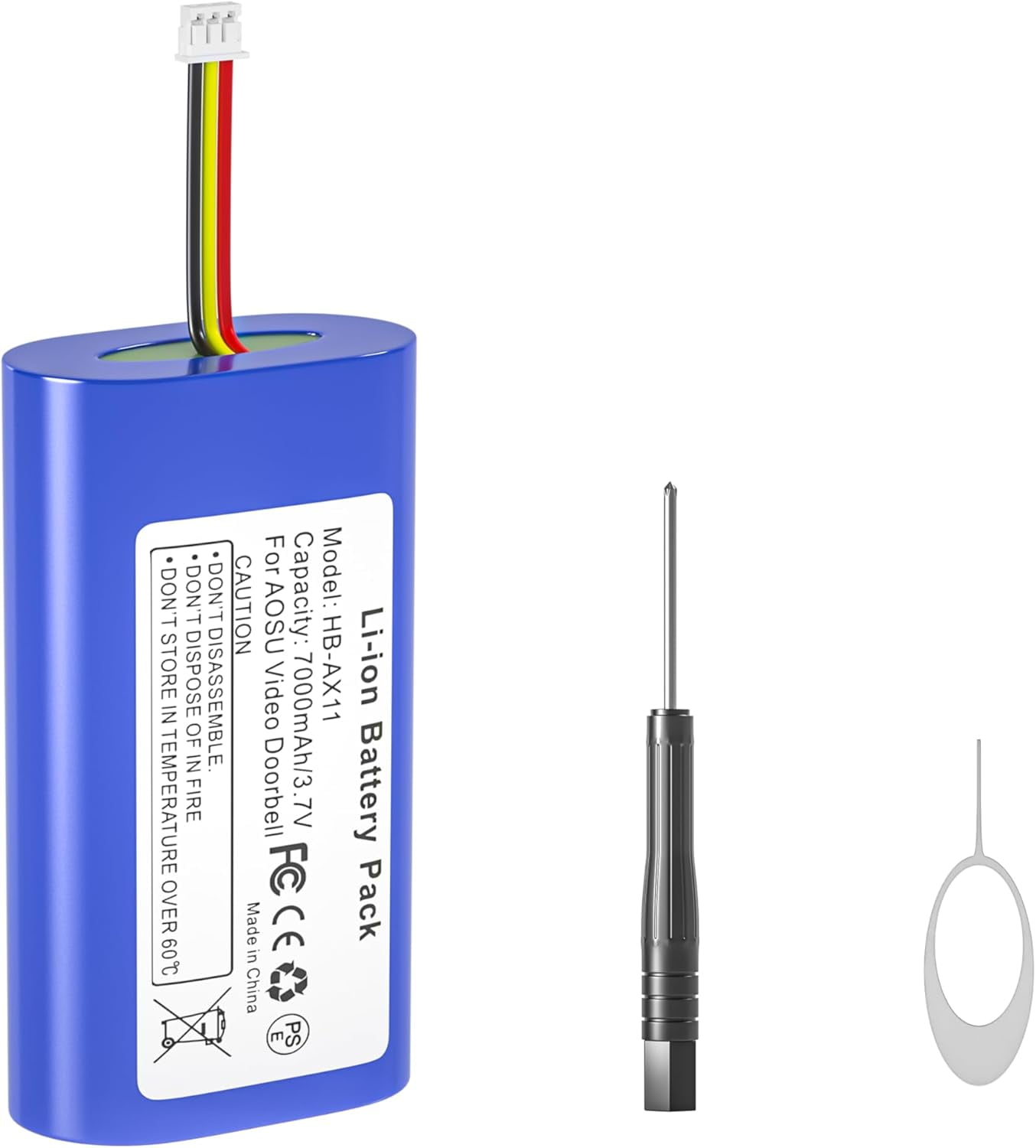 7000mAh Rechargeable Battery for AOSU Video Doorbell V8 - fit for ...