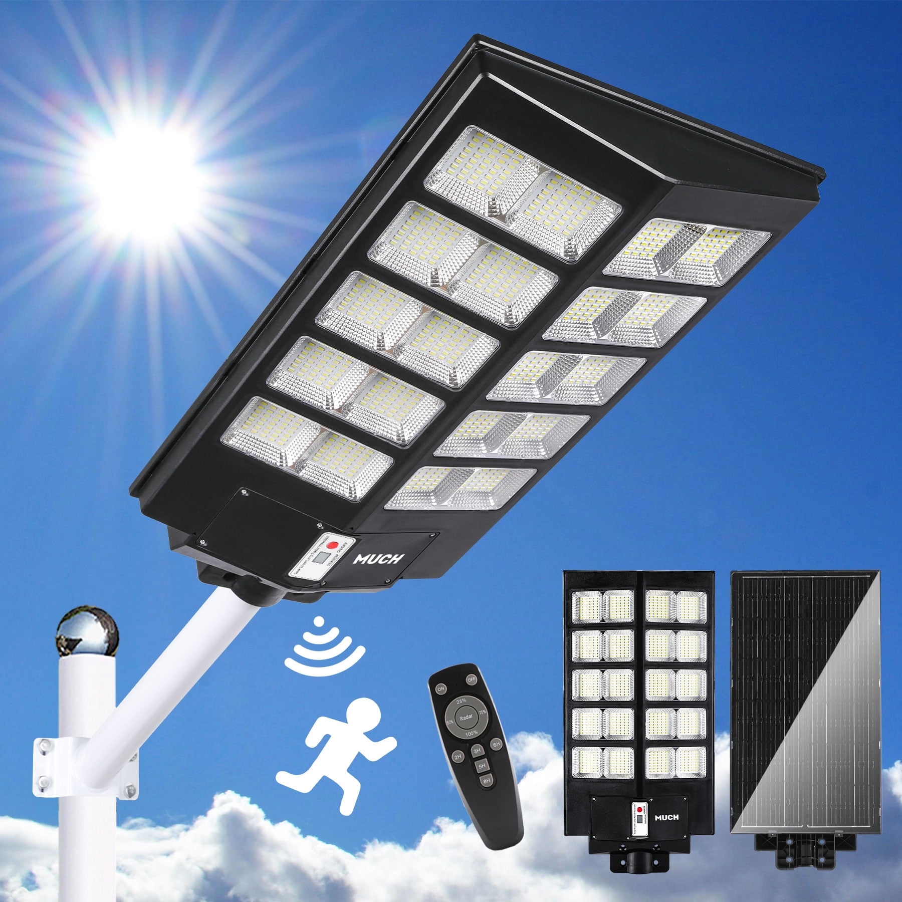 7000w Solar Street Light Outdoor LED Lighting,IP67 Waterproof,220° Wide ...