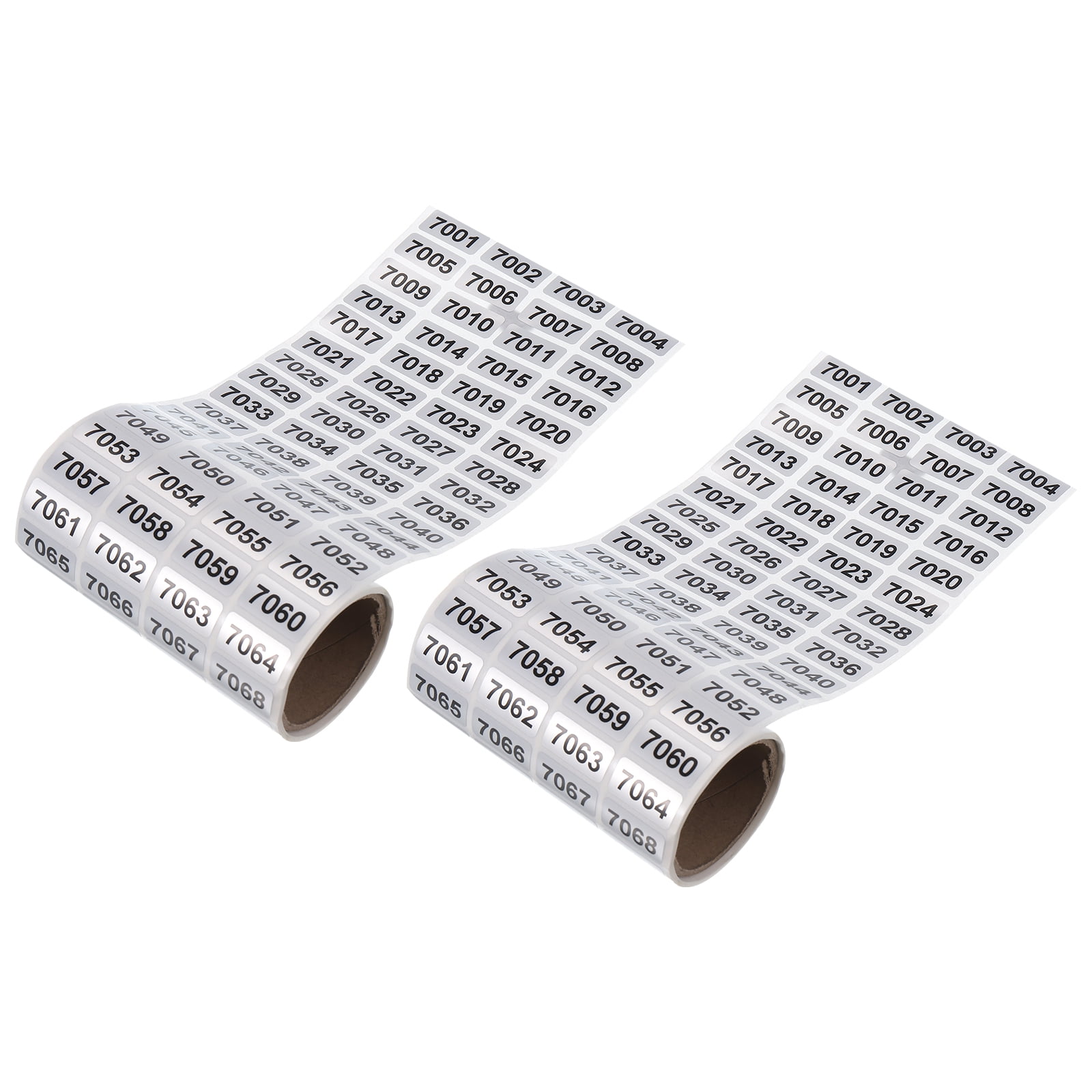 7001 to 8000 Consecutive Number Stickers Inventory Label Black Numbers ...