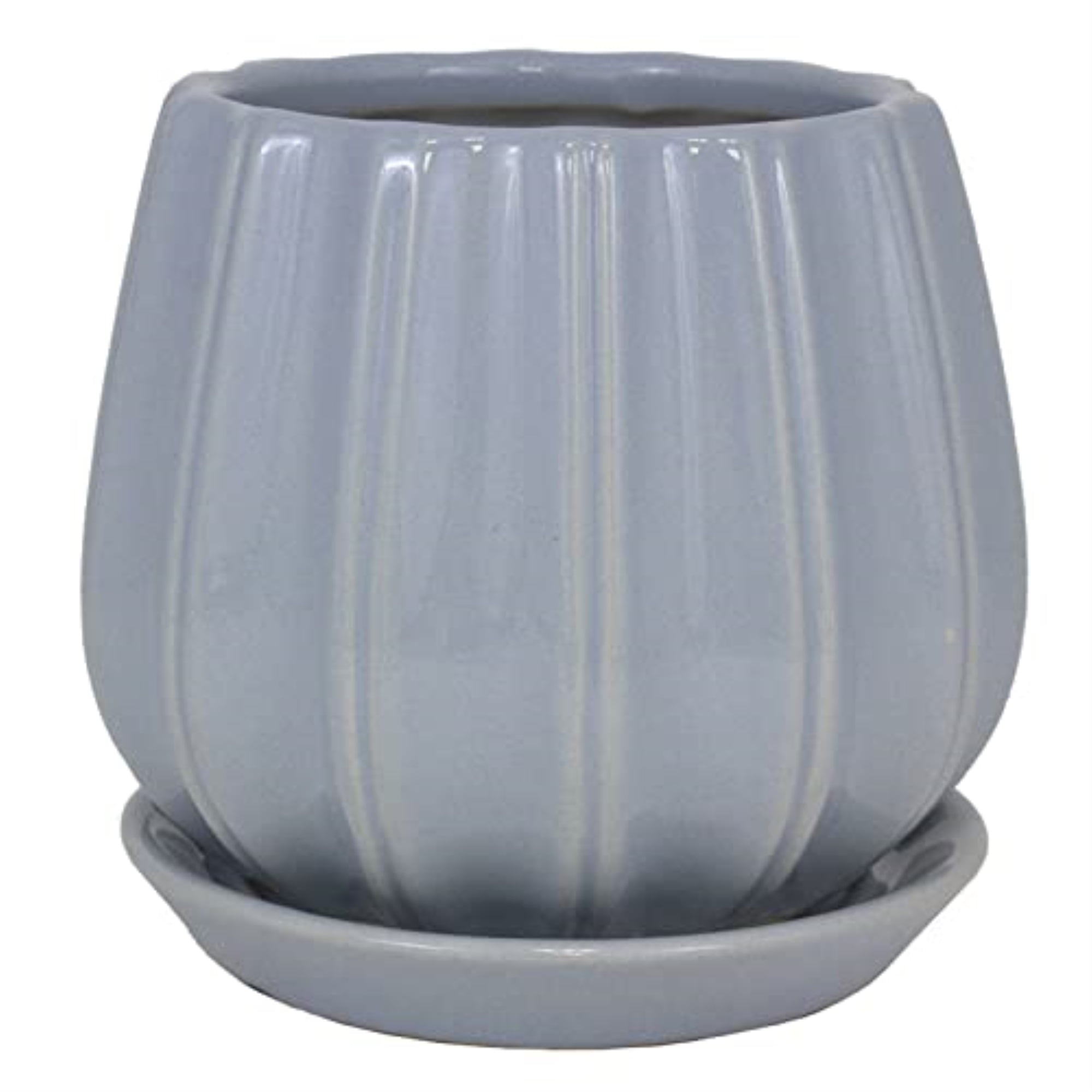 Trendspot Contour 6 in. Dia. Ceramic Planter Light Blue - Walmart.com