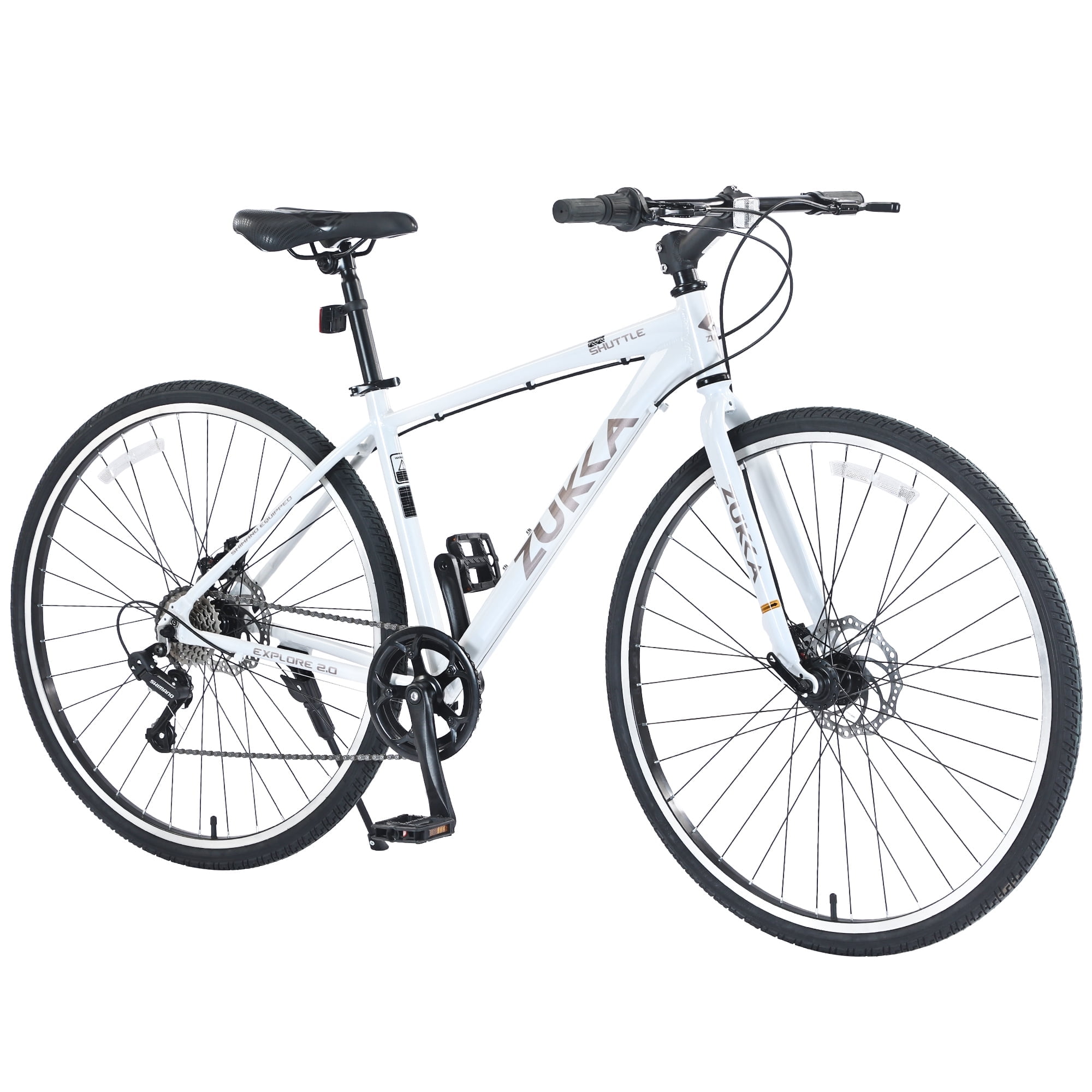 700C Hybrid Road Bike for Adults, 7-Speed Aluminum City Bicycle with ...