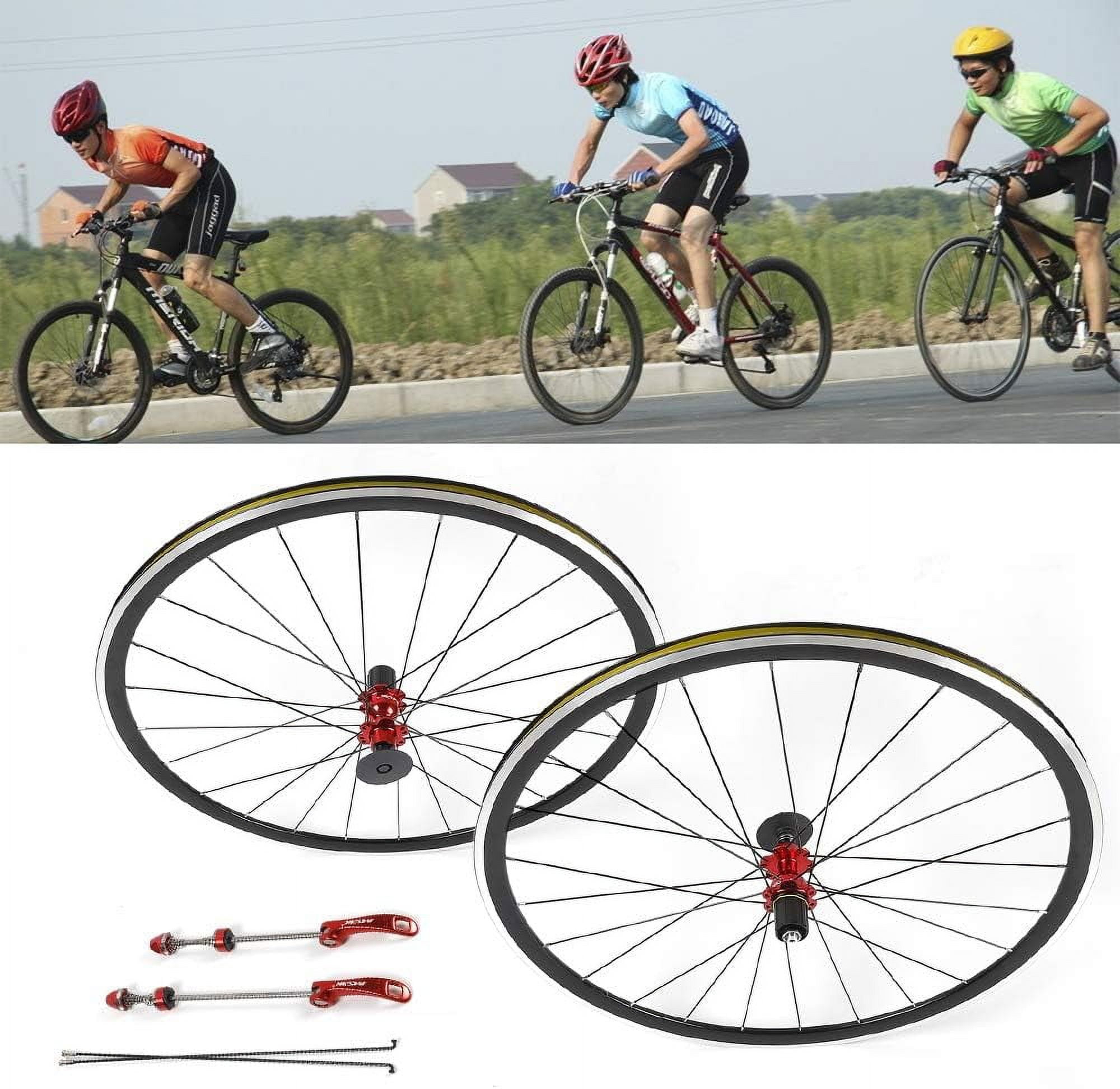 700C Road Bike Double Aluminium Alloy Tires with Front and Rear Wheelset Bike Wheel Pair 7/8/9 ...