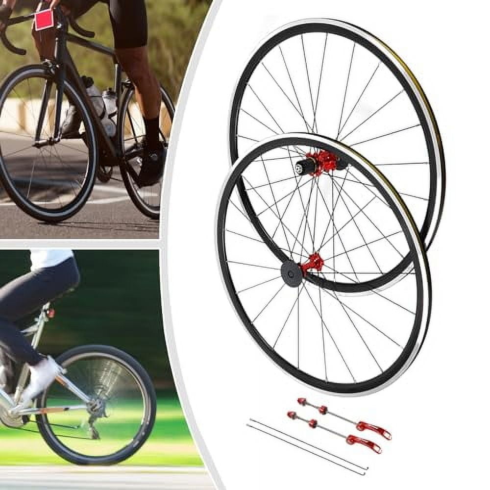 700C Road Bike Wheelset, 661Lbs Load Front&Rear Bicycle Wheel Set Clincher Rim Brake Ultra-Light ...