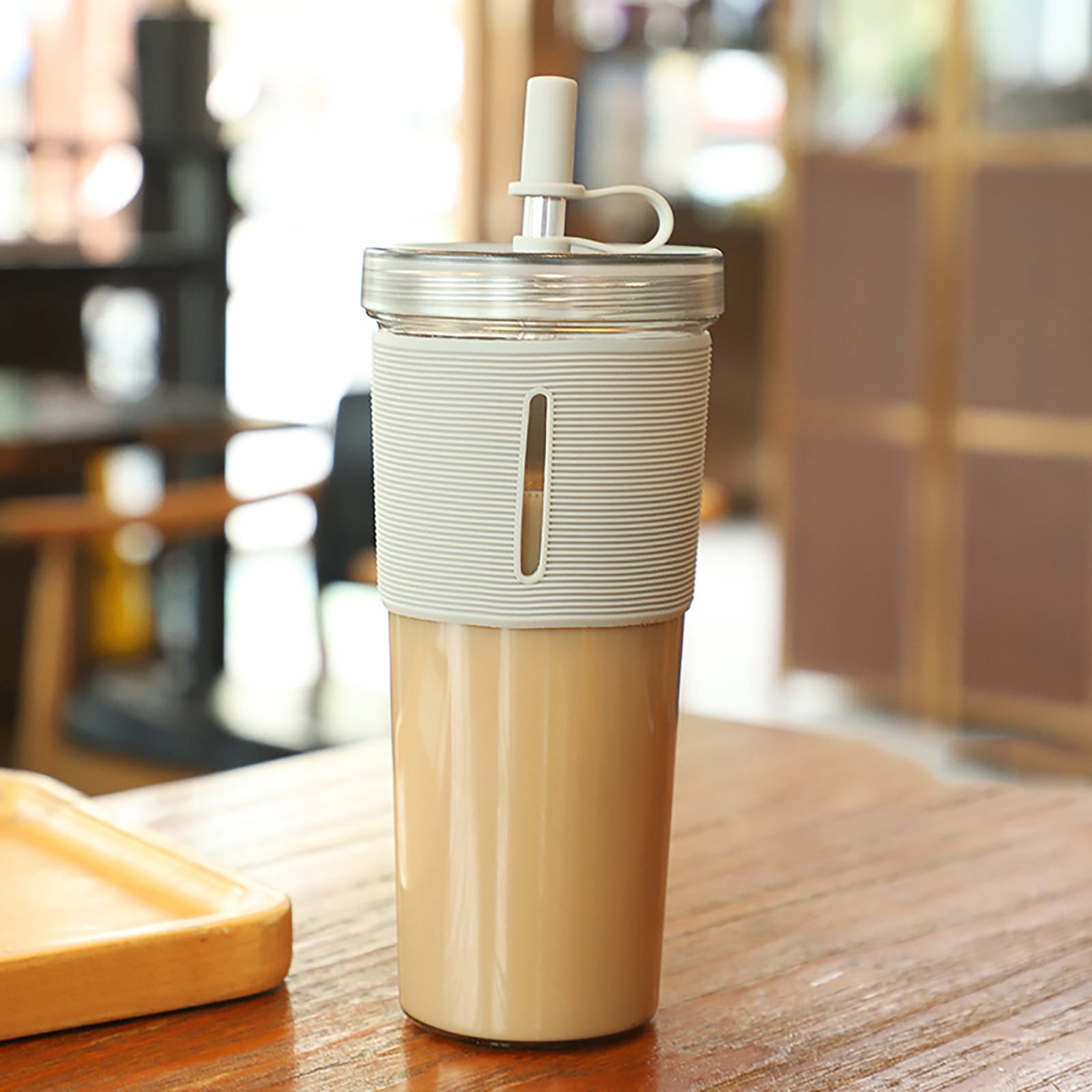 700ML Acrylic Travel Tumbler With Lid And Straw Insulated Double Wall ...