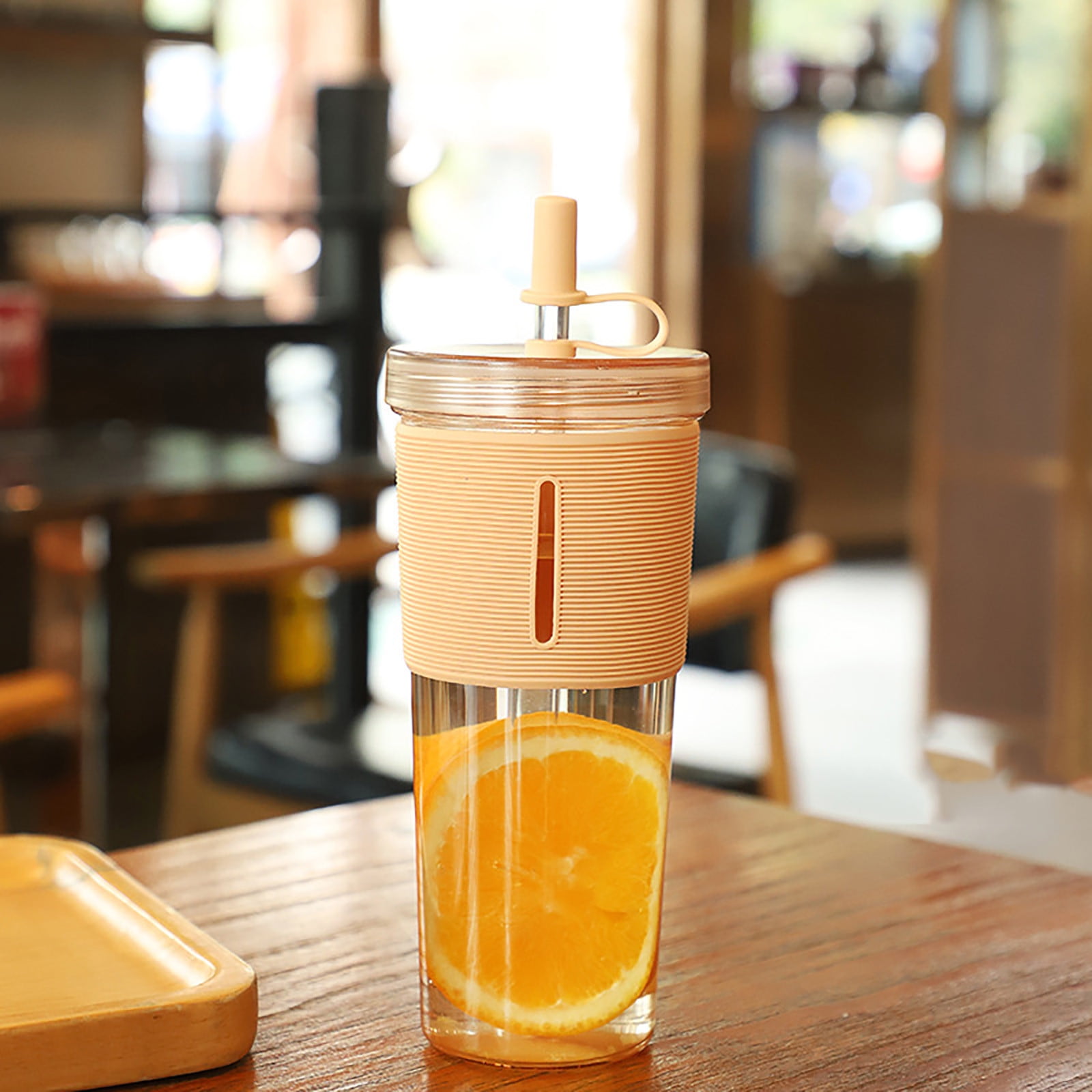 700ML Acrylic Travel Tumbler With Lid And Straw Insulated Double Wall ...