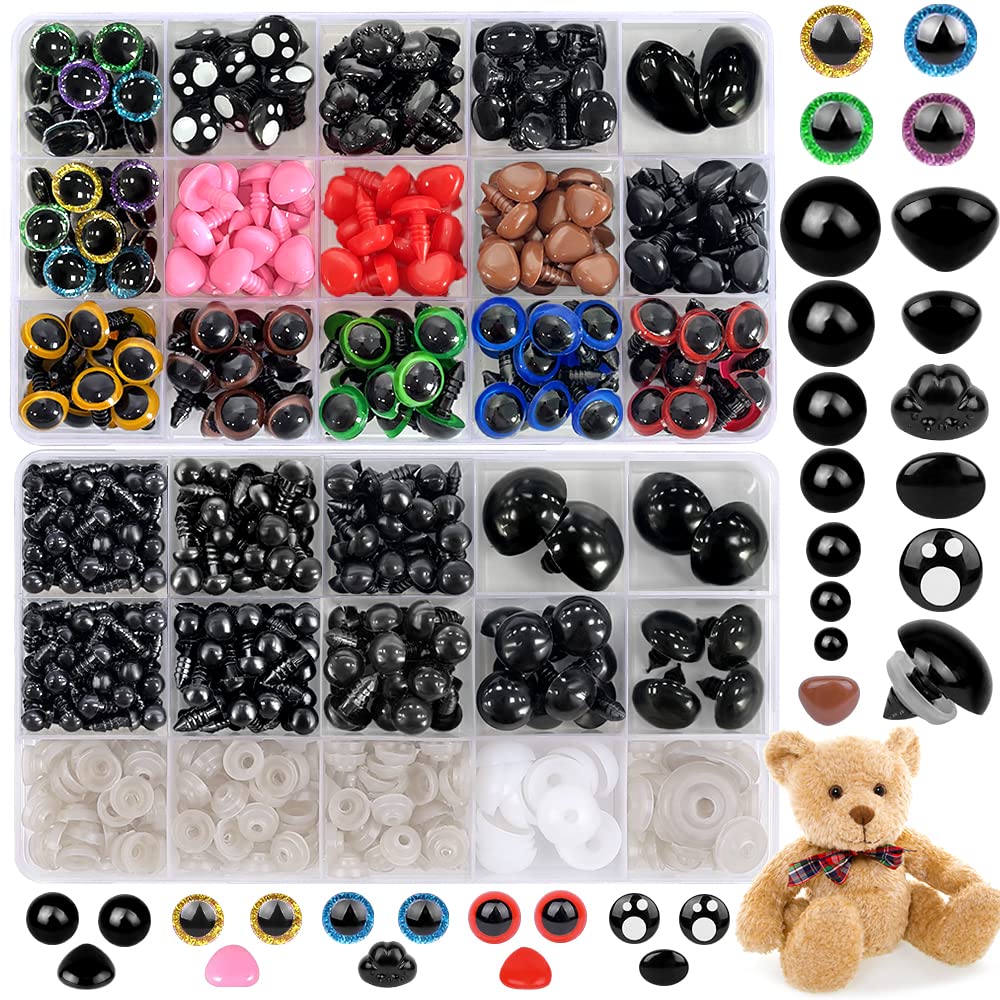 700PCS Safety Eyes and Noses for Crochet, 6-22mm Assorted Sizes with ...