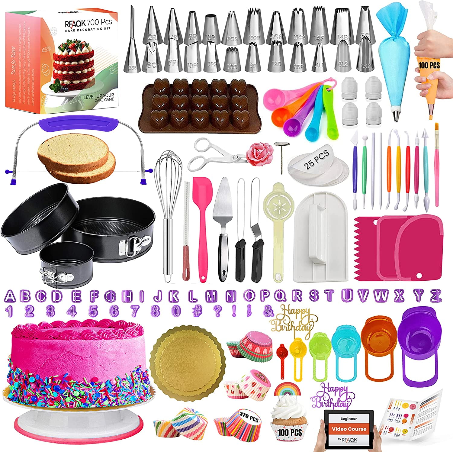700PCs Cake Decorating Supplies Kit with Baking Supplies- Cake ...