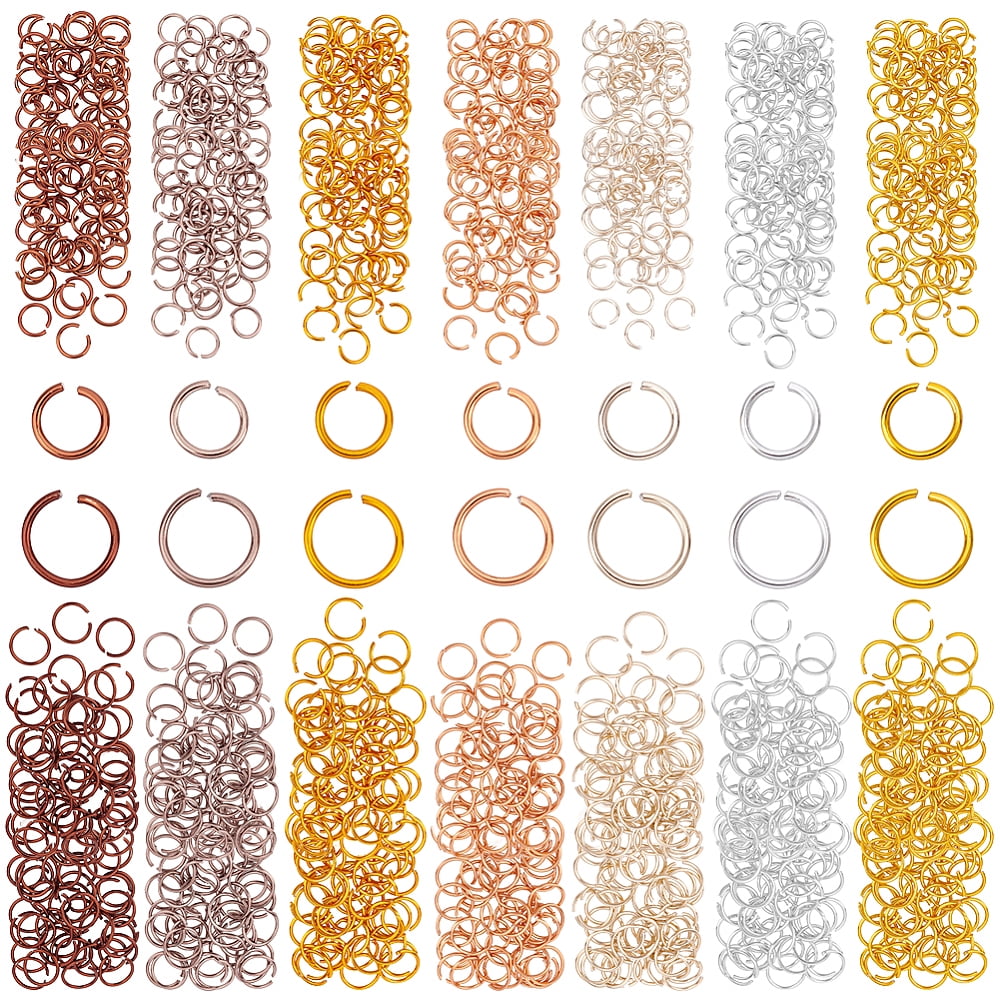 700Pcs 14 Styles Aluminum Wire Open Jump Rings Round Ring Mixed Color ...