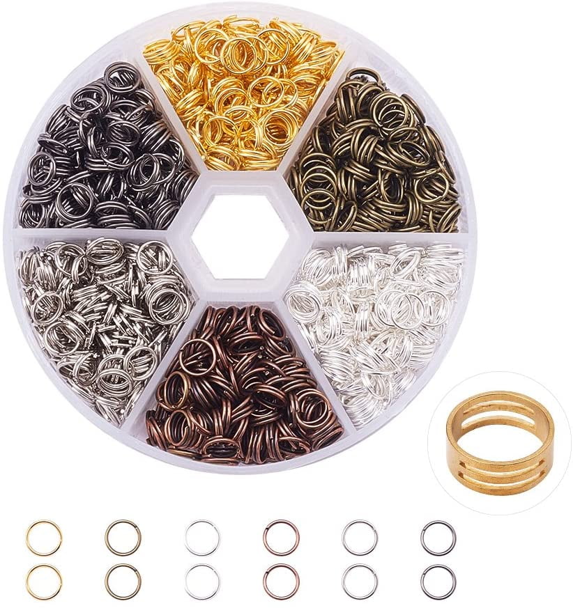 700Pcs 6 Colors 6mm Iron Split Rings, Double Loop Jump Ring Wire 21-Gauge - Walmart.com