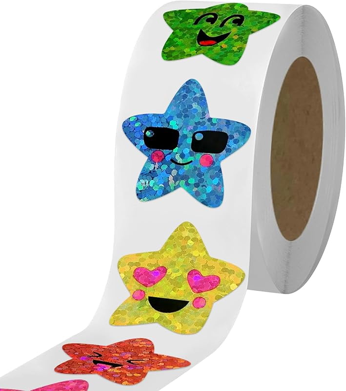 700Pcs Smiley Face Star Stickers for Kids Reward,1inch 8 Colored ...