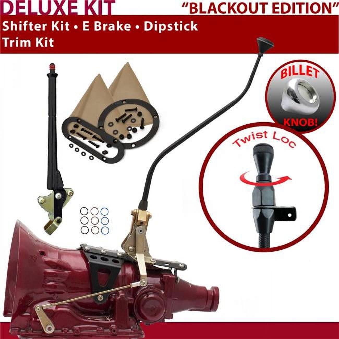 700R4 Shifter Kit Black 23 in. Swan E Brake Trim Kit Dipstick for F6569 ...