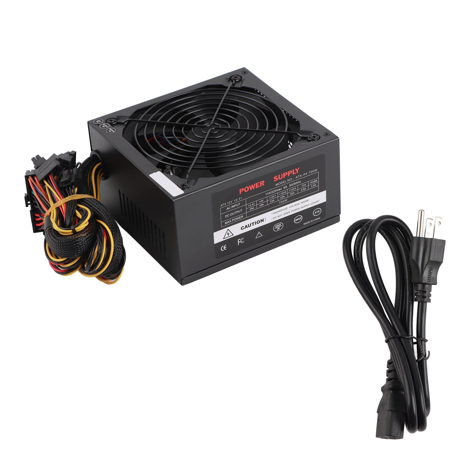 700W ATX Desktop PSU with 14CM Mute Fan, 24-PIN, 110-230V US Plug ...