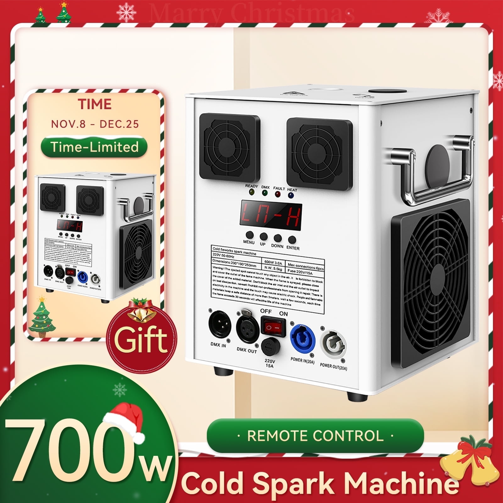 700W Cold Spark Firework Machine,2pcs White Stage Effect Machine with ...