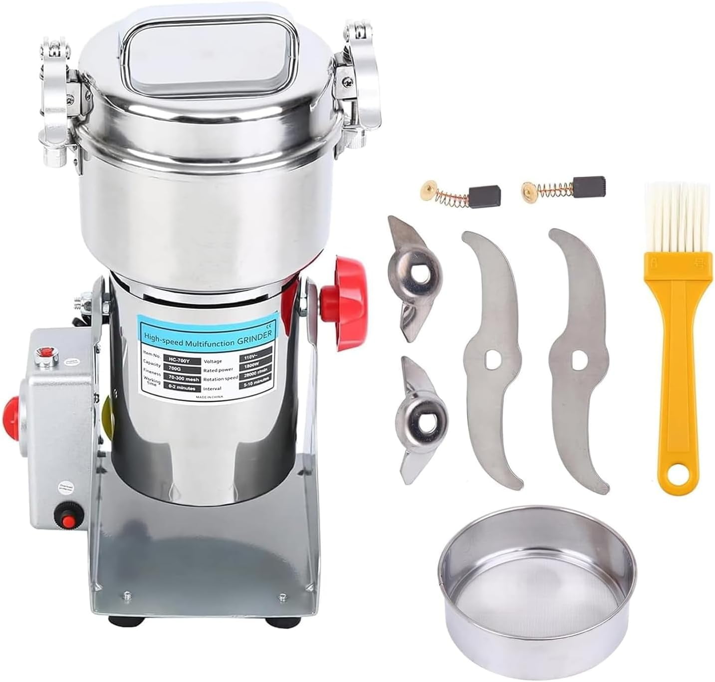 700g Electric Grain Mill Grinder 1800W 110V High Speed Powder Spice ...