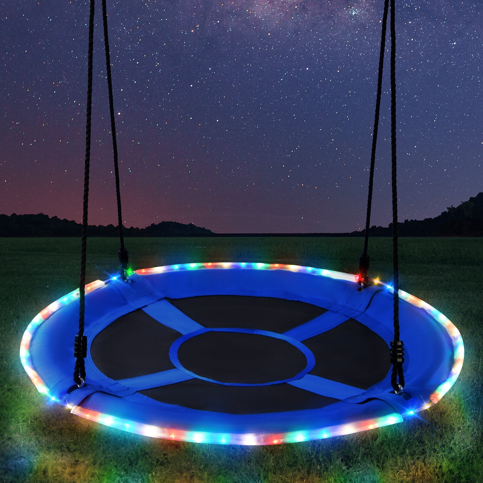 700lbs 40" Saucer Tree Swing for Kids Adults Outdoor with LED Lights ...