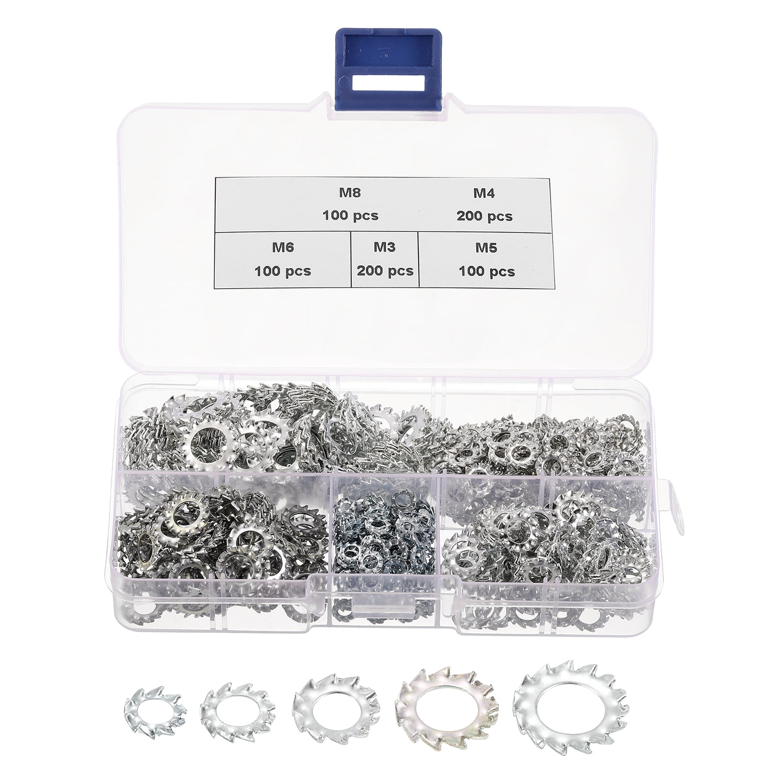 700pack External Tooth Star Lock Washers Assortment Kit - Carbon Steel ...