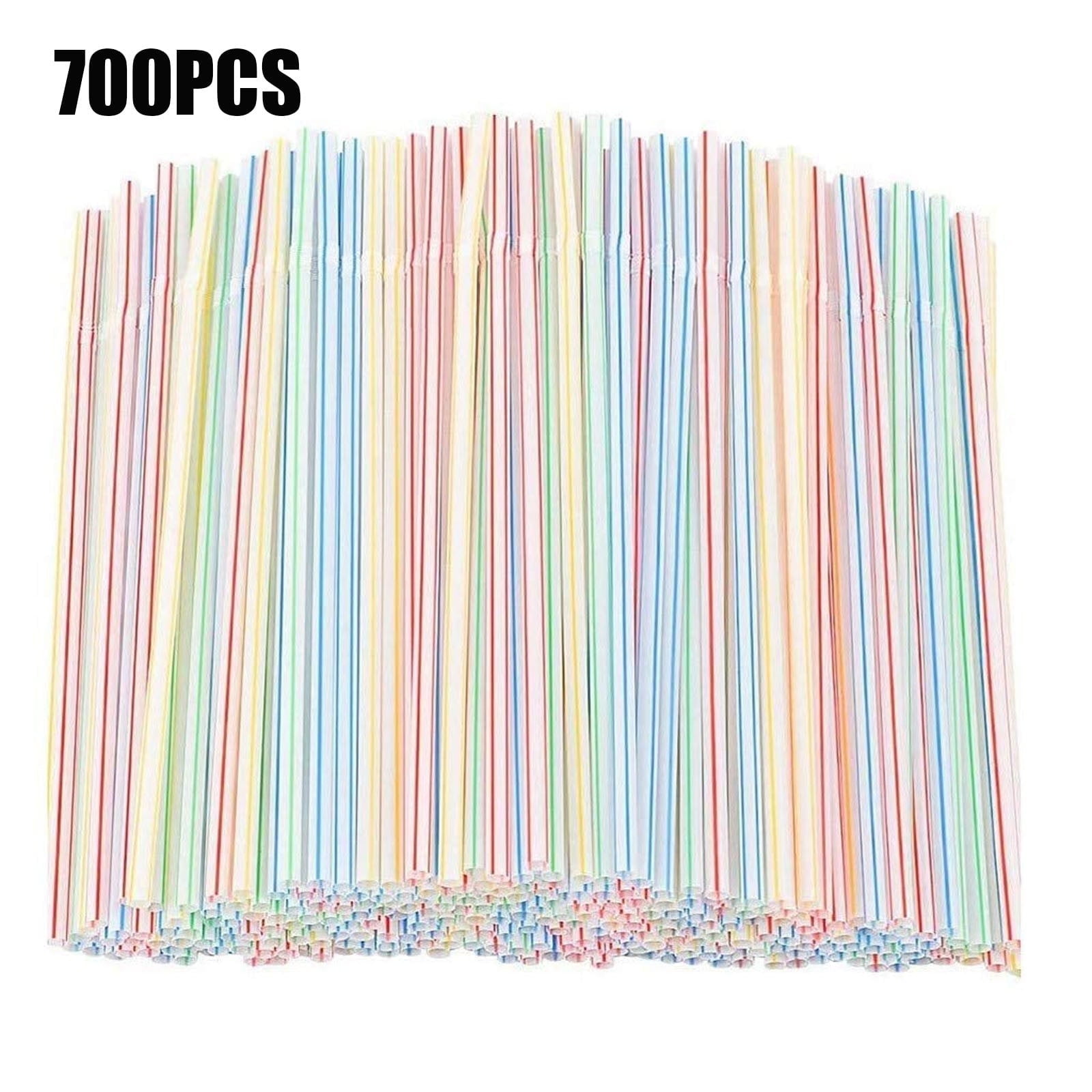 700pcs Flexible Disposable Plastic Straws, Plastic Straws Bendable ...