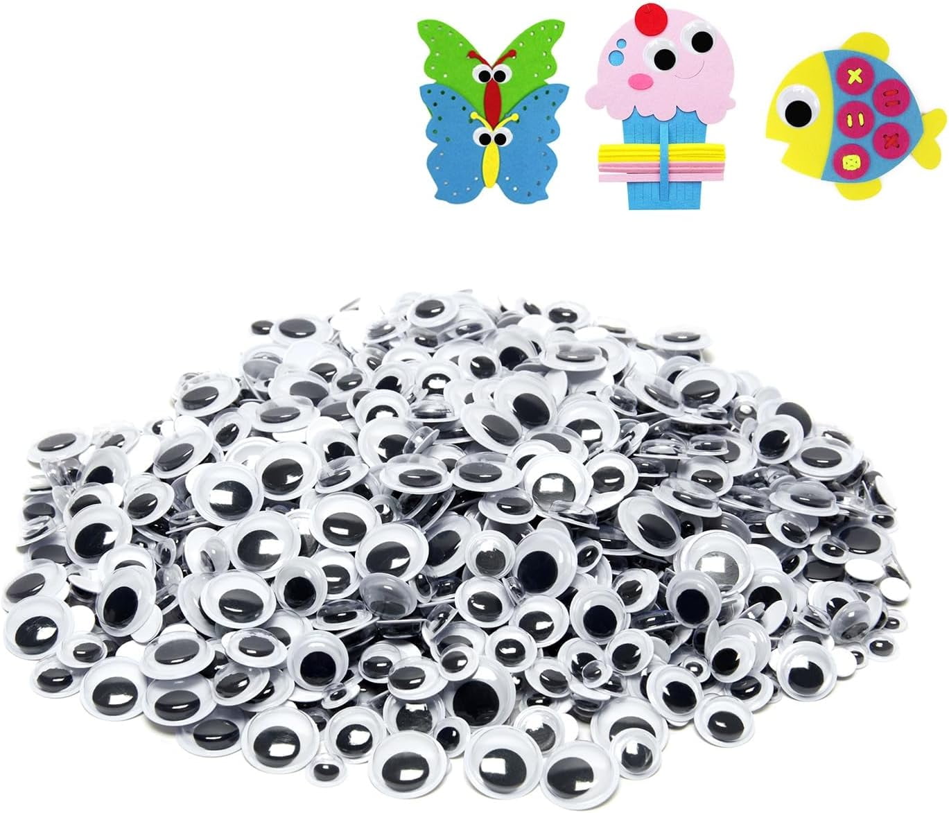 700pcs Googly Eyes Self Adhesive, for Craft Sticker Wiggle Eyes Multi ...