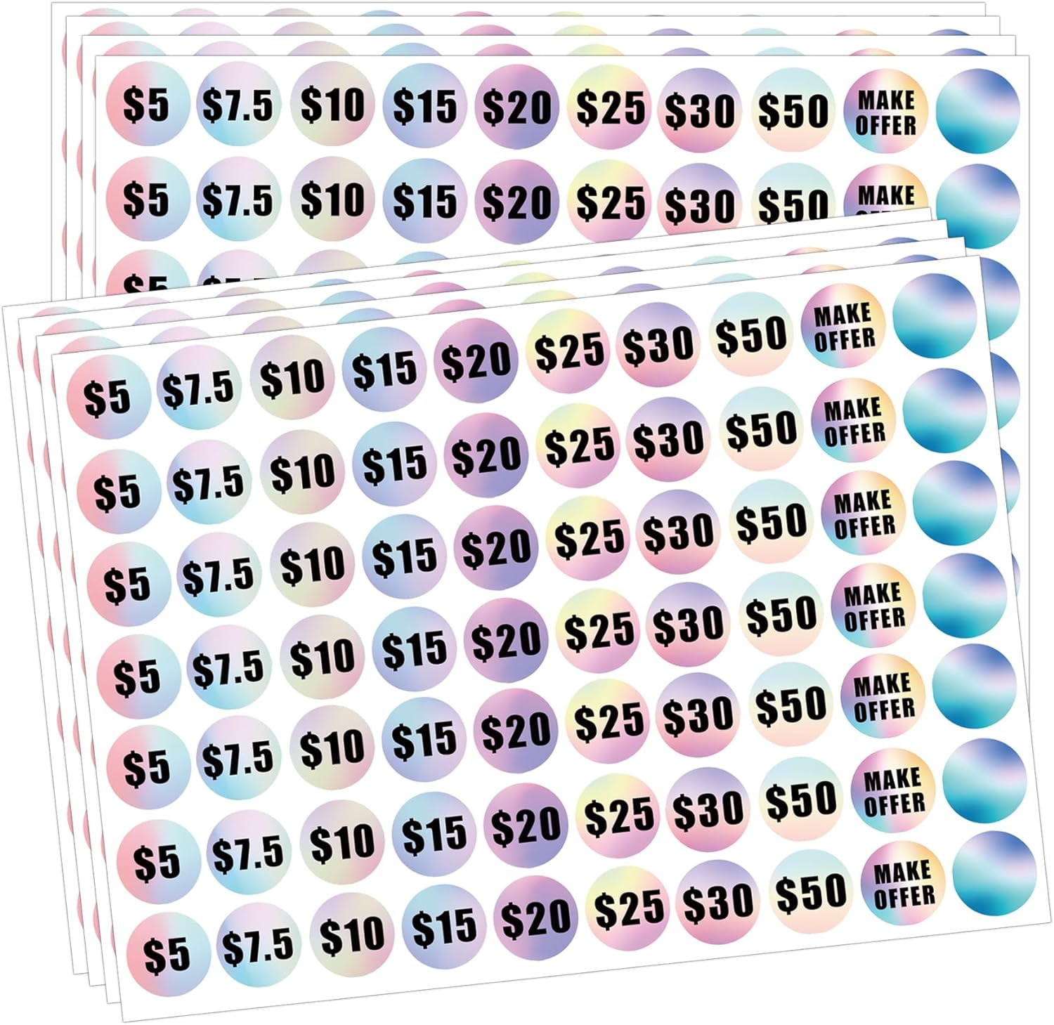700pcs Yard Garage Sale Price Stickers Pre-Priced Pricing Labels Bright ...