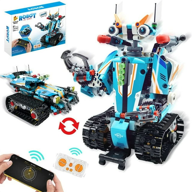 701 Pcs Building Block Robot Kits for Kids, Remote & APP Control Robot ...
