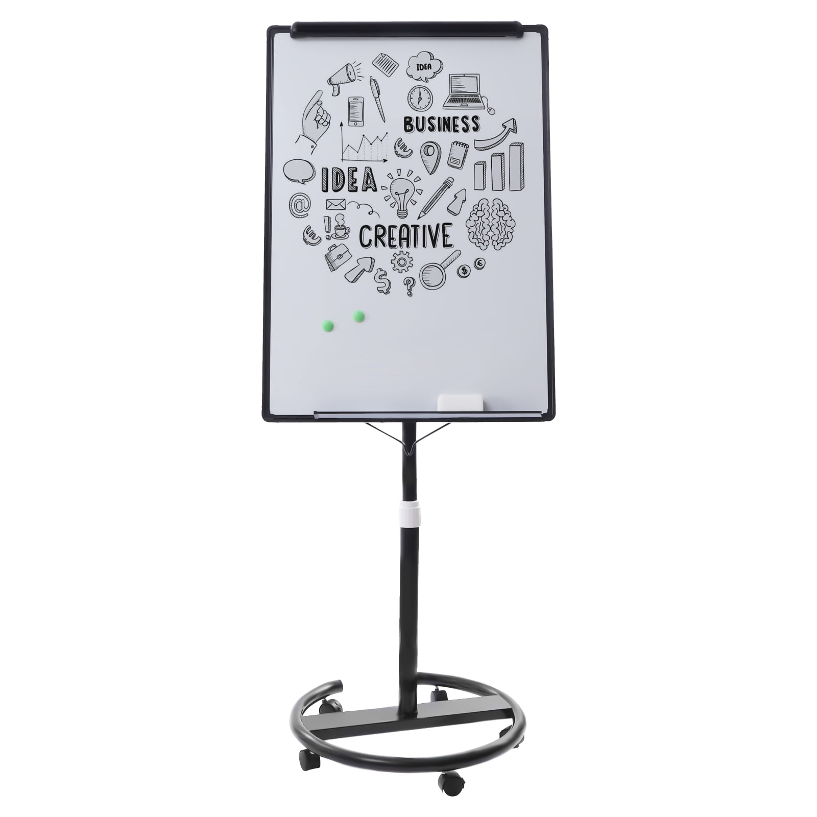 70100cm Magnetic Whiteboard with Tilting Angle, Marker Tray, Protective ...