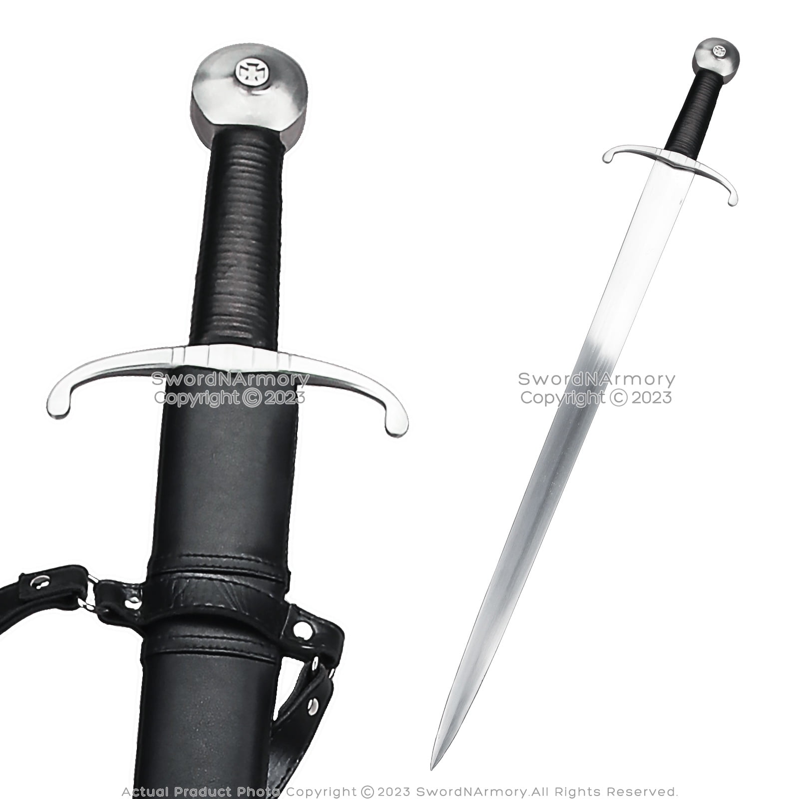 7020 35” Functional Short Sword Medieval Sharp Tang XV Type I P 4 G ...