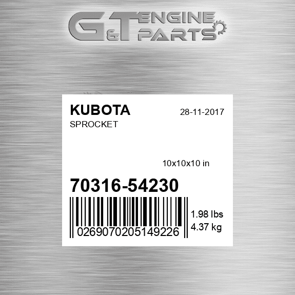 70316-54230 SPROCKET fits KUBOTA (New OEM) - Walmart.com