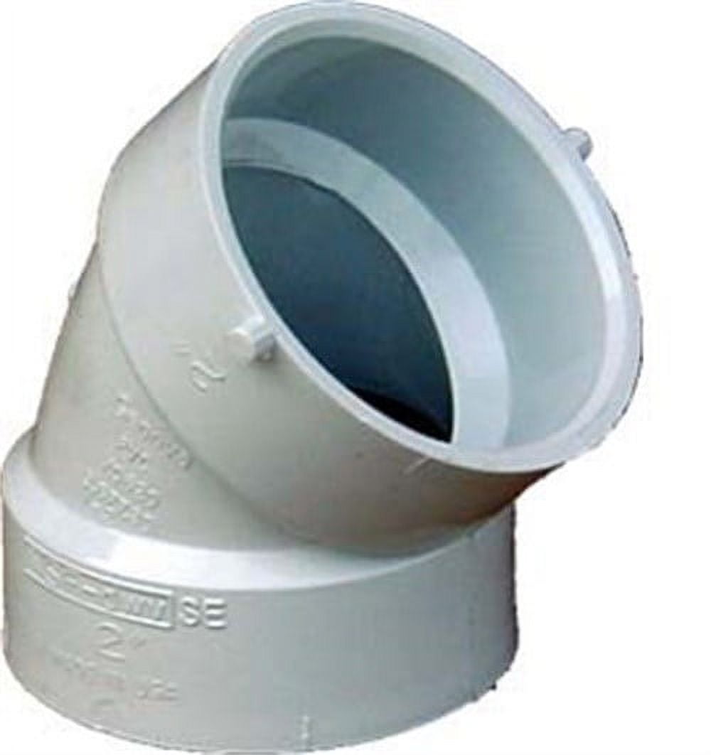 Genova Products 2-Inch PVC DWV Sanitary Elbow, 45-Degree, Schedule 40 ...